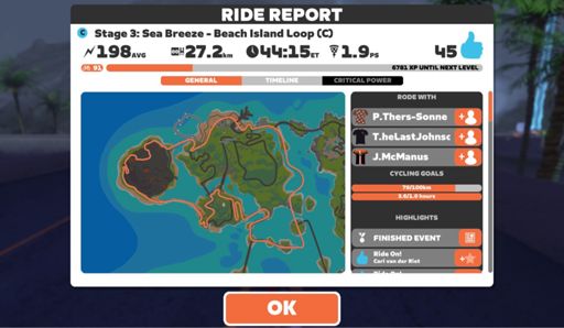On YouTube! Zwift - Race: Stage 3: Sea Breeze - Beach Loop (C) on Beach Island Loop in Watopia ...