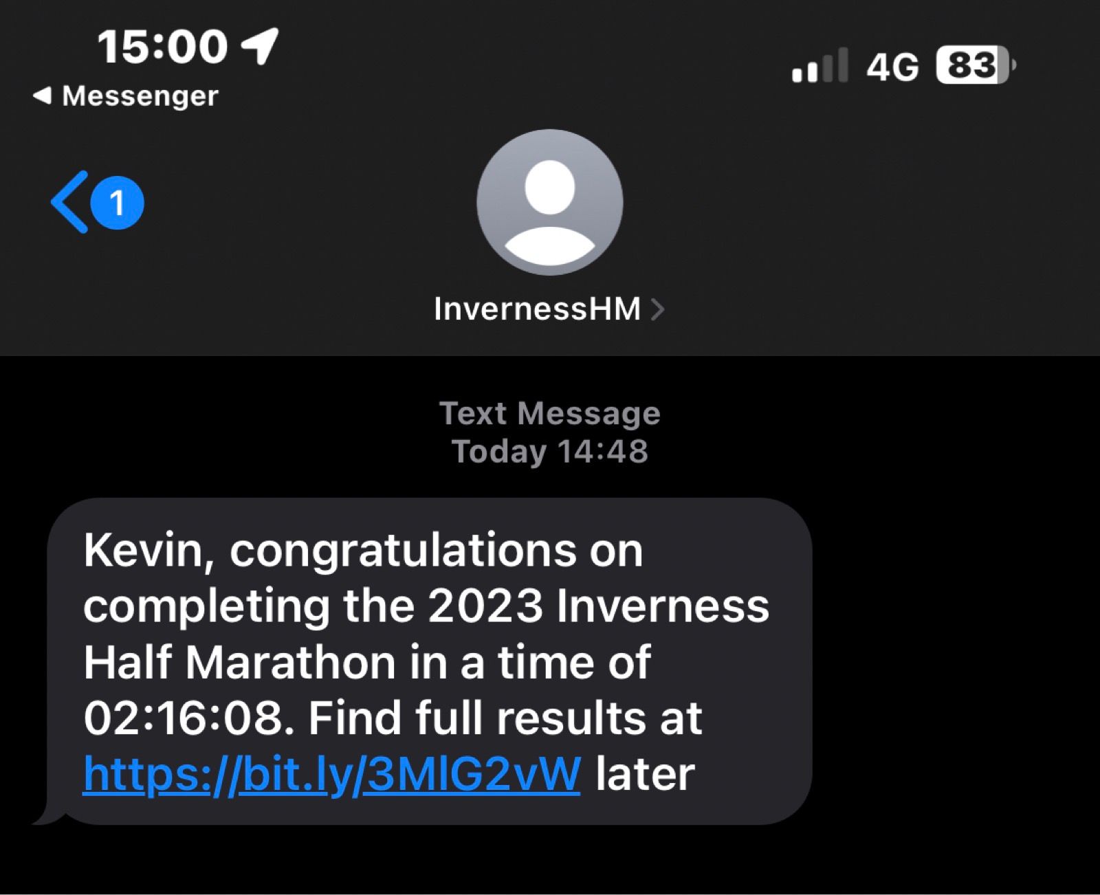 21.7 km Run Activity on March 12, 2023 by Kev Grant [ on Strava